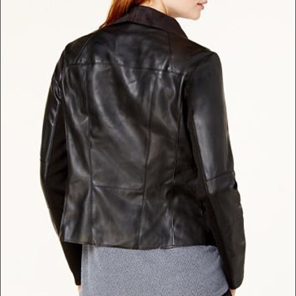 Bar III | Jackets & Coats | Bariii Flyaway Fauxleather Jacket Black ...